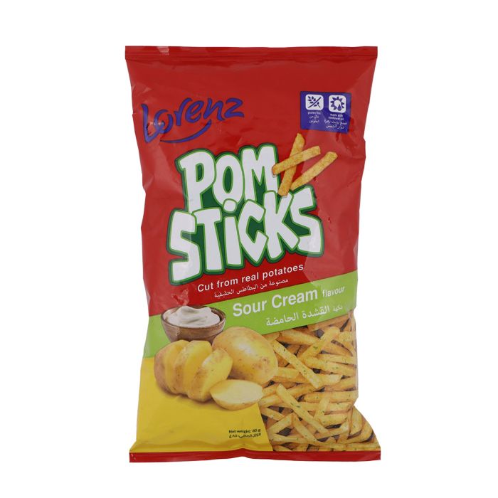 Lorenz Pom Sticks Sour Cream Flavour Chips 85g Online in Qatar